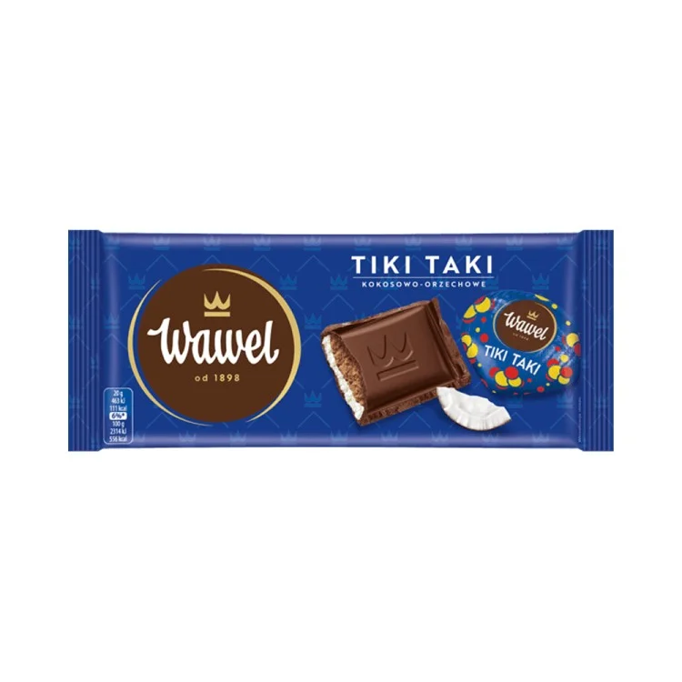 WAWEL TIKI TAKI CHOCOLATE WITH COCONUT AND PEANUT FILLING 100g
