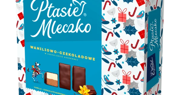 Wedel Ptasie Mleczko Vanilla-Chocolate duo-flavour, chocolate-covered ...