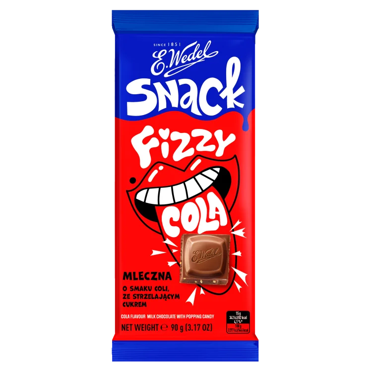 WEDEL SNACK Fizzy Cola chocolate bar with popping sugar 100g
