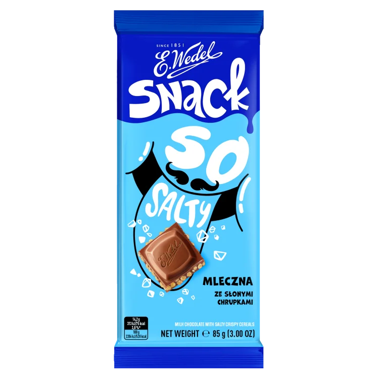 WEDEL SNACK So Salty chocolate bar with salty crisps 100g