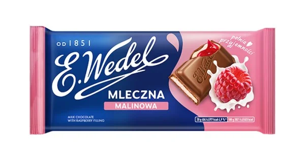 WEDEL milk chocolate with raspberry filling 100g