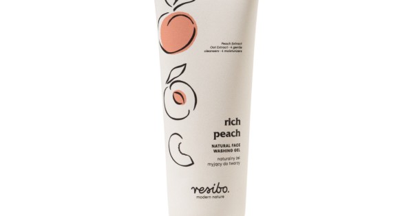 RESIBO REACH PEACH natural face washing gel with peach extract 125 ml