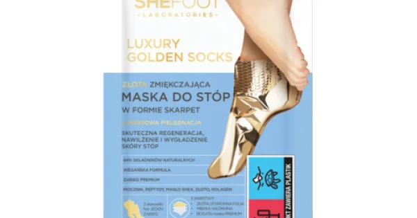 SHE COSMETICS SHEFOOT LUXURY GOLDEN GOLD SOFTENING FOOT MASK IN THE ...